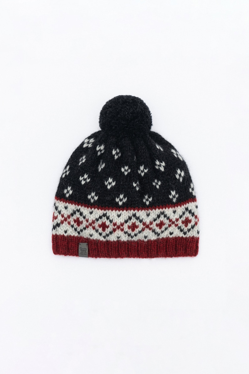 Traditional Scandinavian Style Hand Knitted Wool Cap With | Etsy