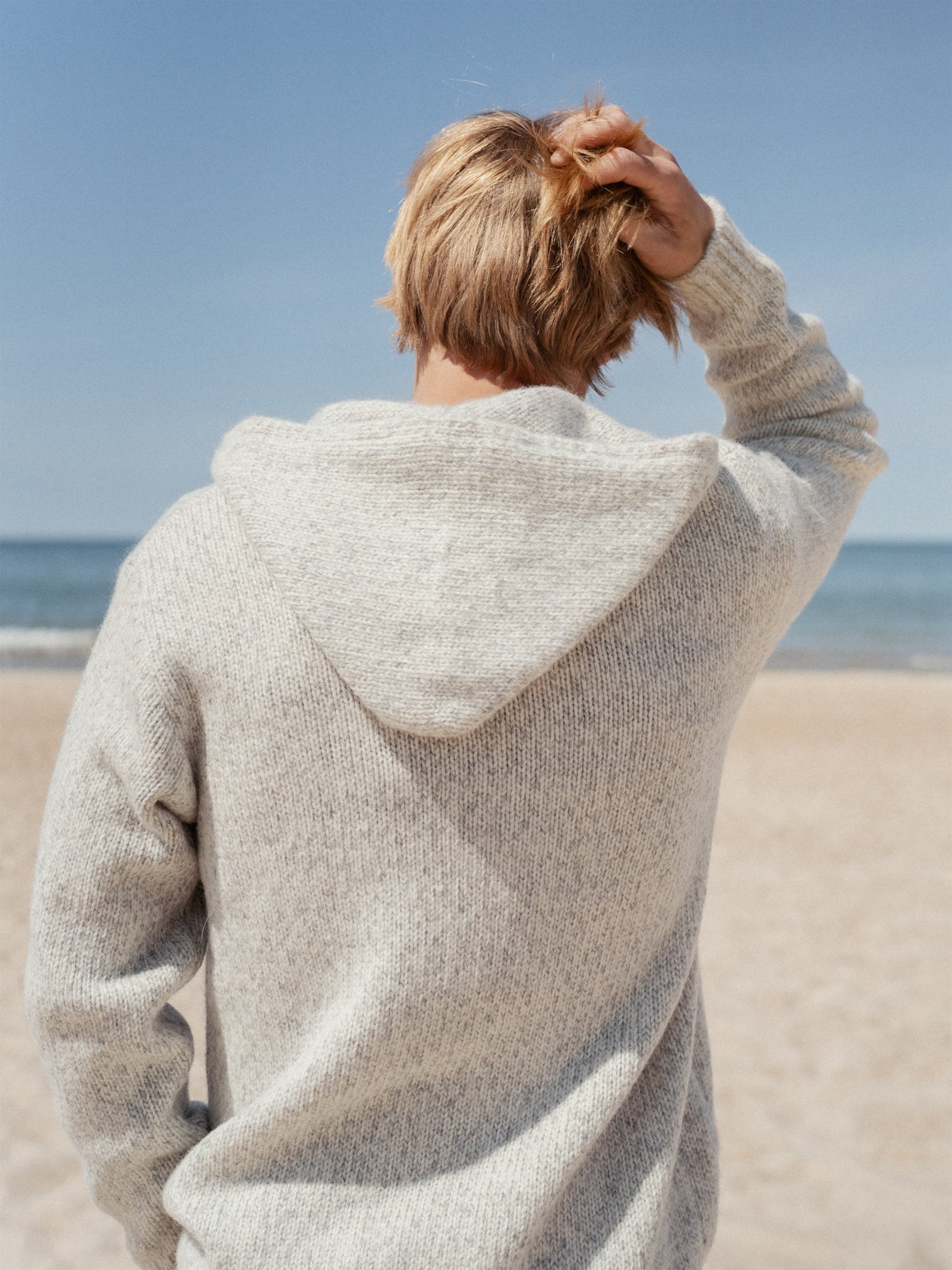 Sustainable Wool Hand Knit Jumper for Men, Hooded Wool Sweater Man ...