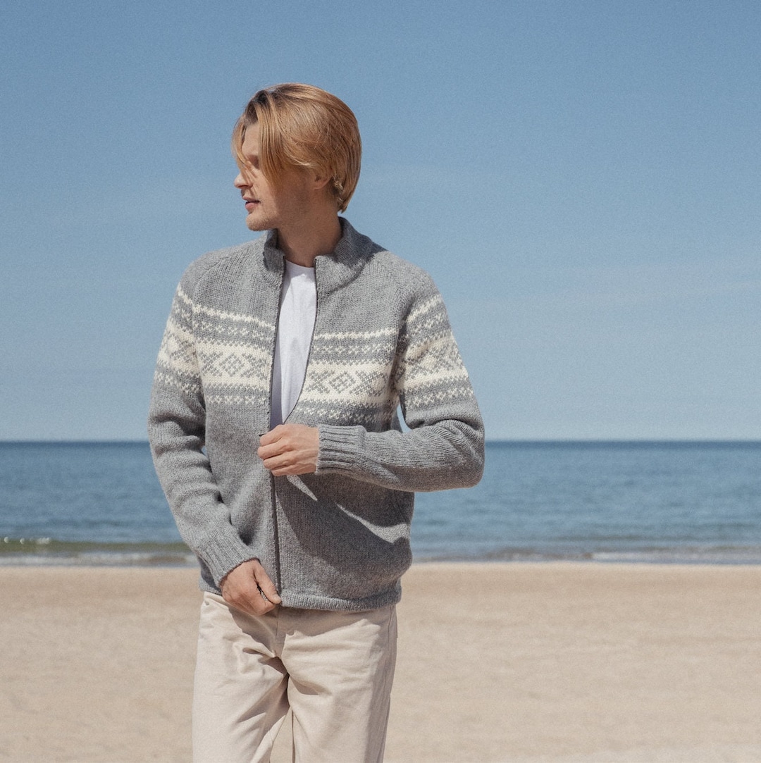 Sustainable New Wool Jumper for Men, Scandinavian Mens Sweater, Hand ...