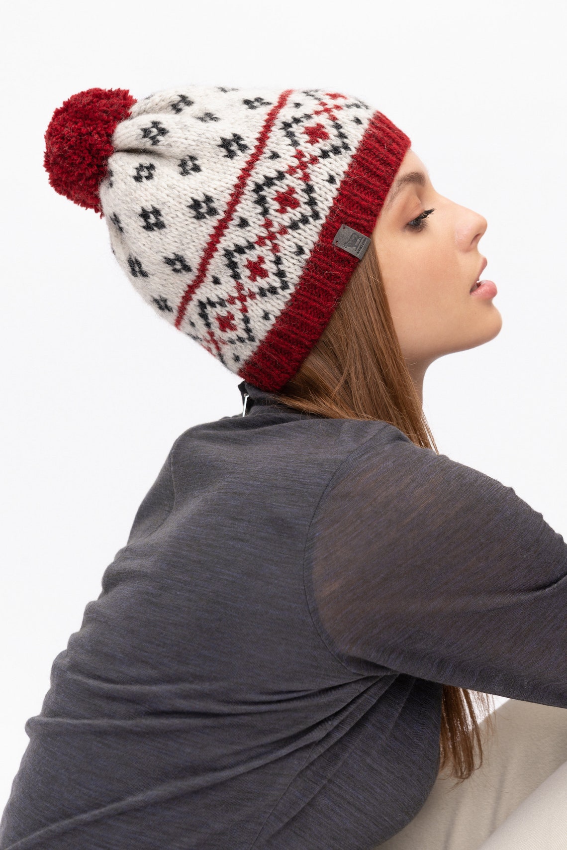 Traditional Scandinavian Style Hand Knitted Wool Cap With | Etsy