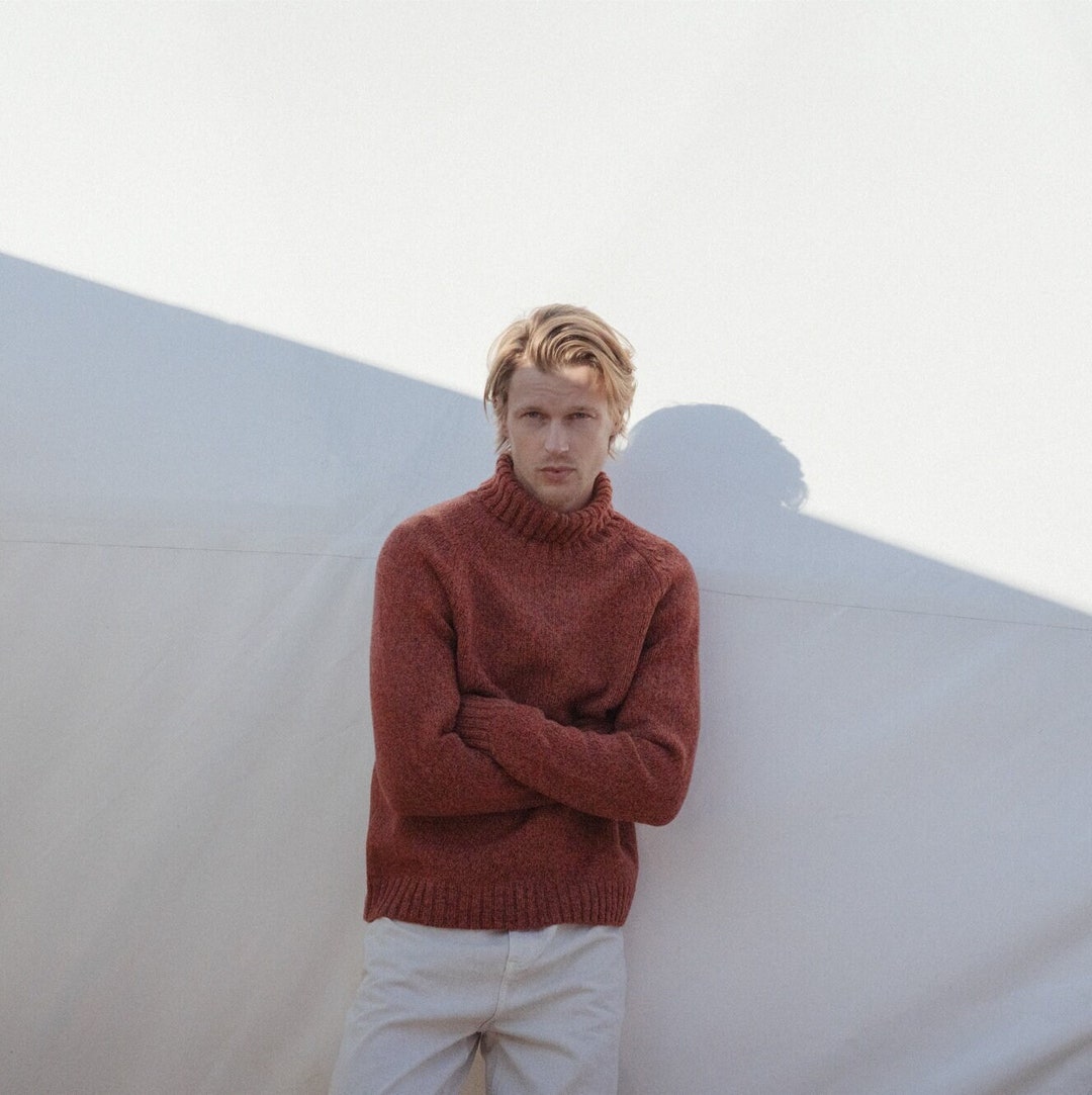 Minimalist Mens Wool Sweater, Hygge Wool Pullover Sweater Men, Merino ...