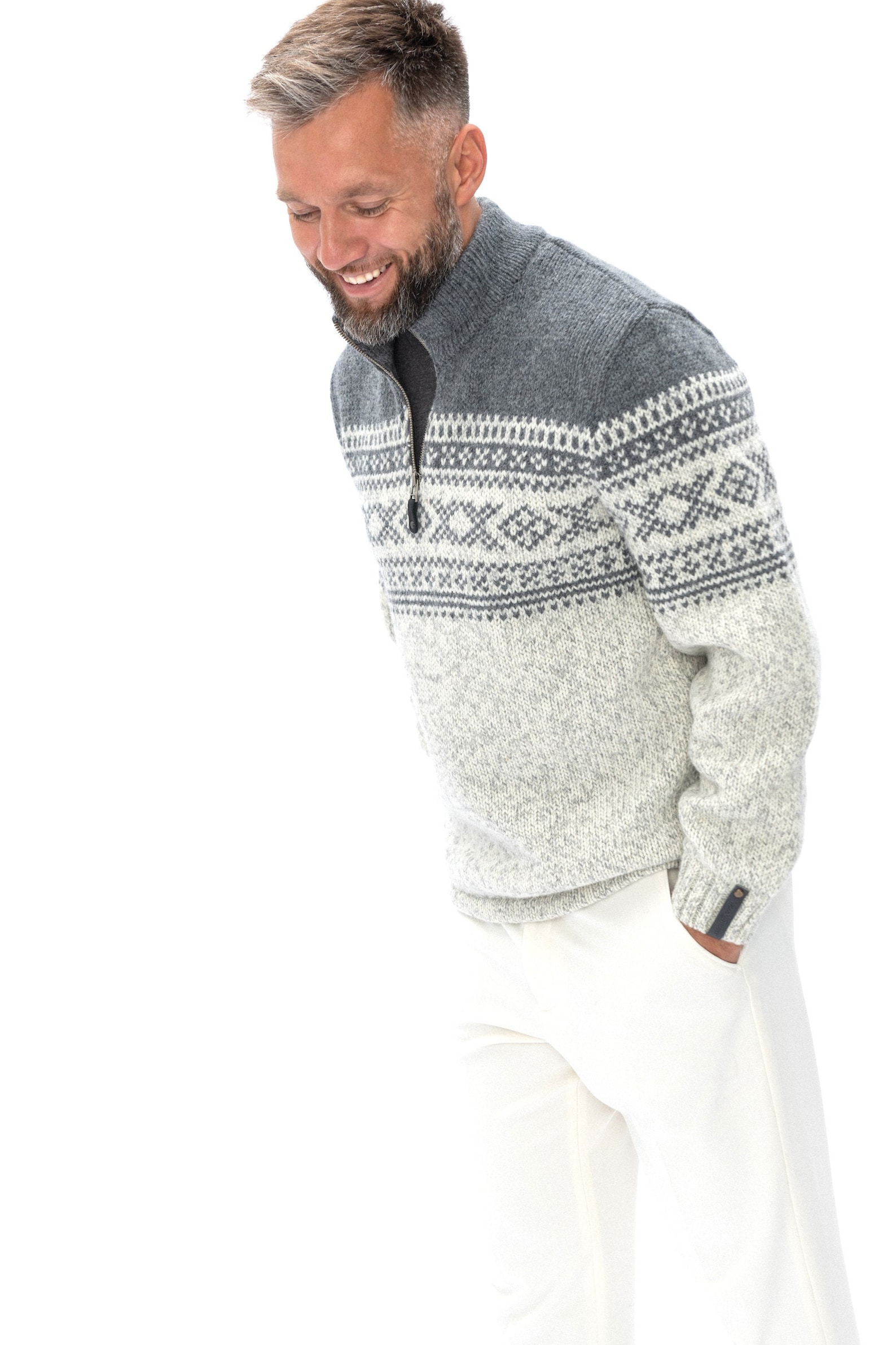 New Wool Sweater for Men With Ornaments, Scandinavian Style 100% Woolen ...