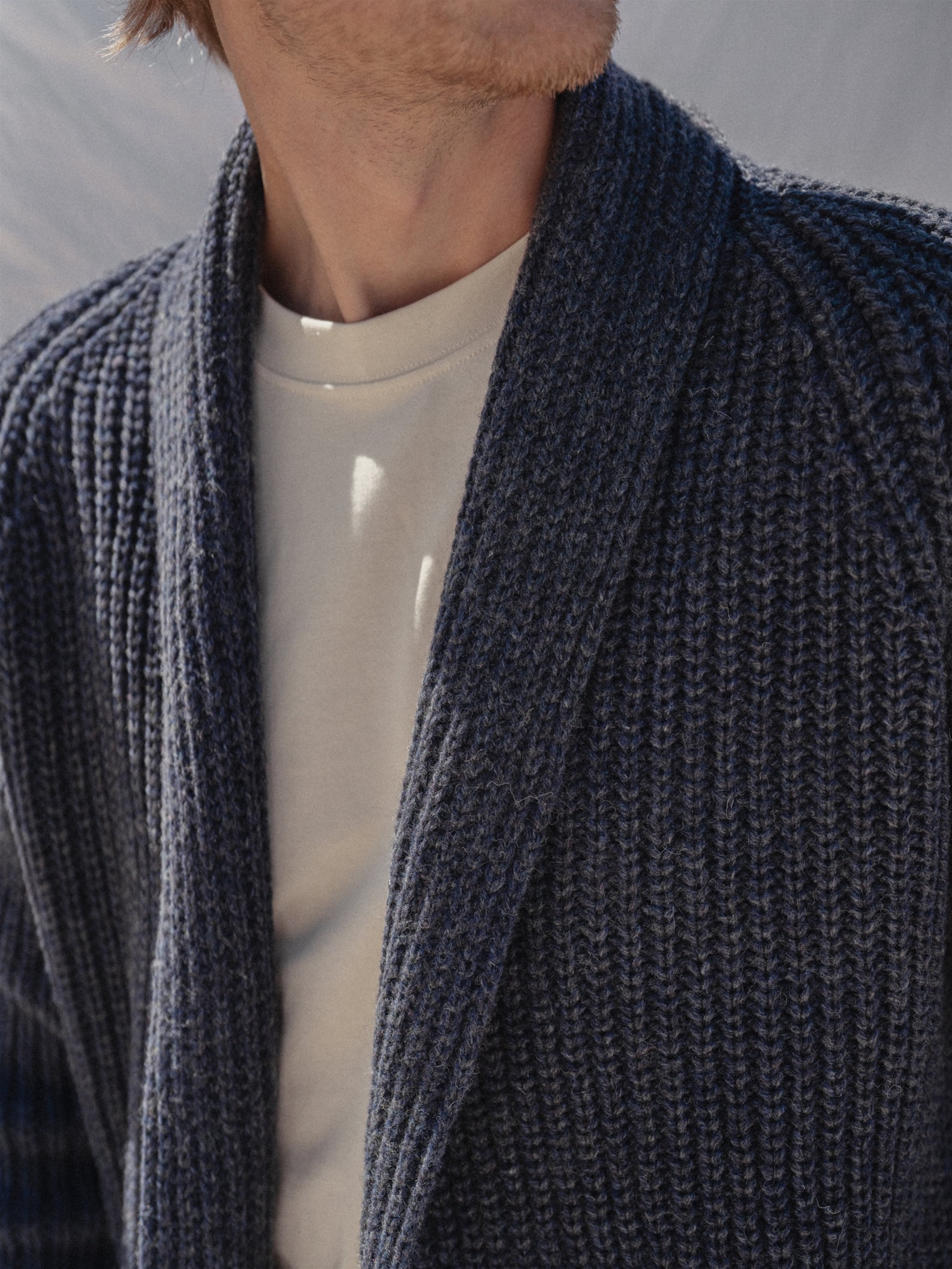 Soft Merino Wool Men's Cardigan, Hand Knitted Woolen Sweater, Open ...