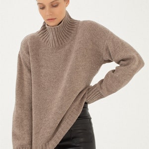 Cashmere Wool Pullover Top, Knitted Minimal Scandi Woolen Sweater ...
