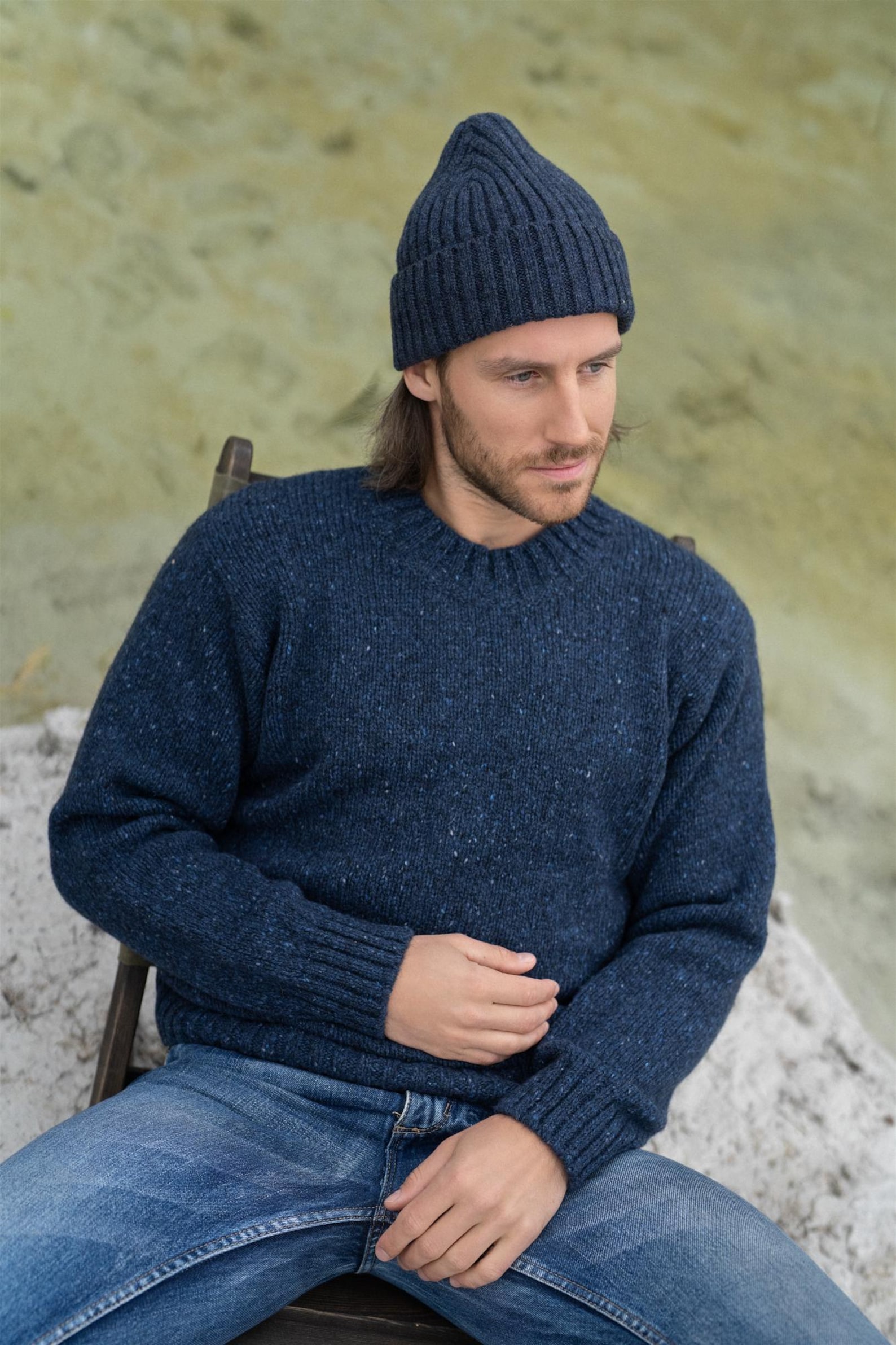 Vintage Knit Sweater Tweed for Men, Scandinavian Style Tweed Sweater ...