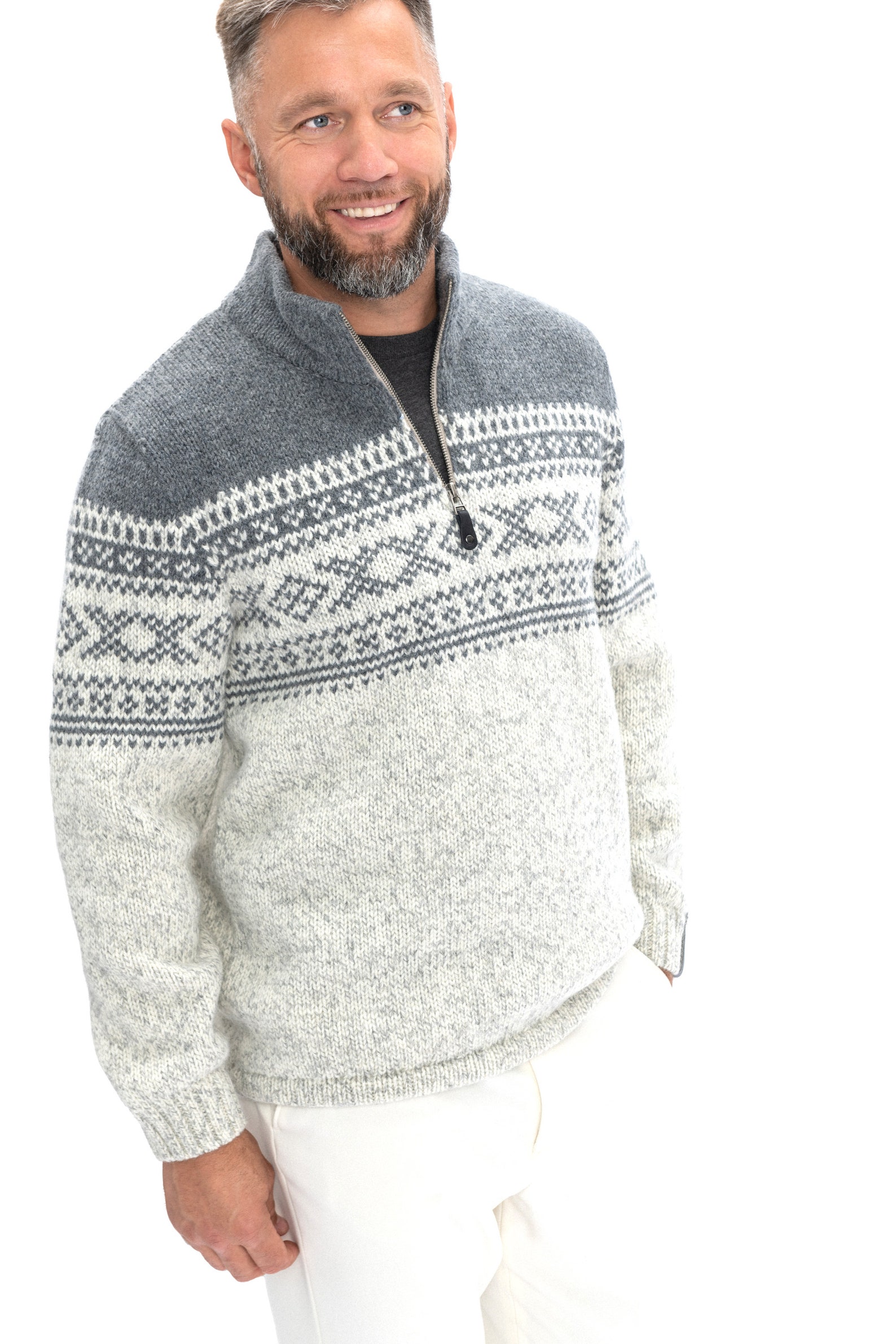 New Wool Sweater for Men With Ornaments, Scandinavian Style 100% Woolen ...