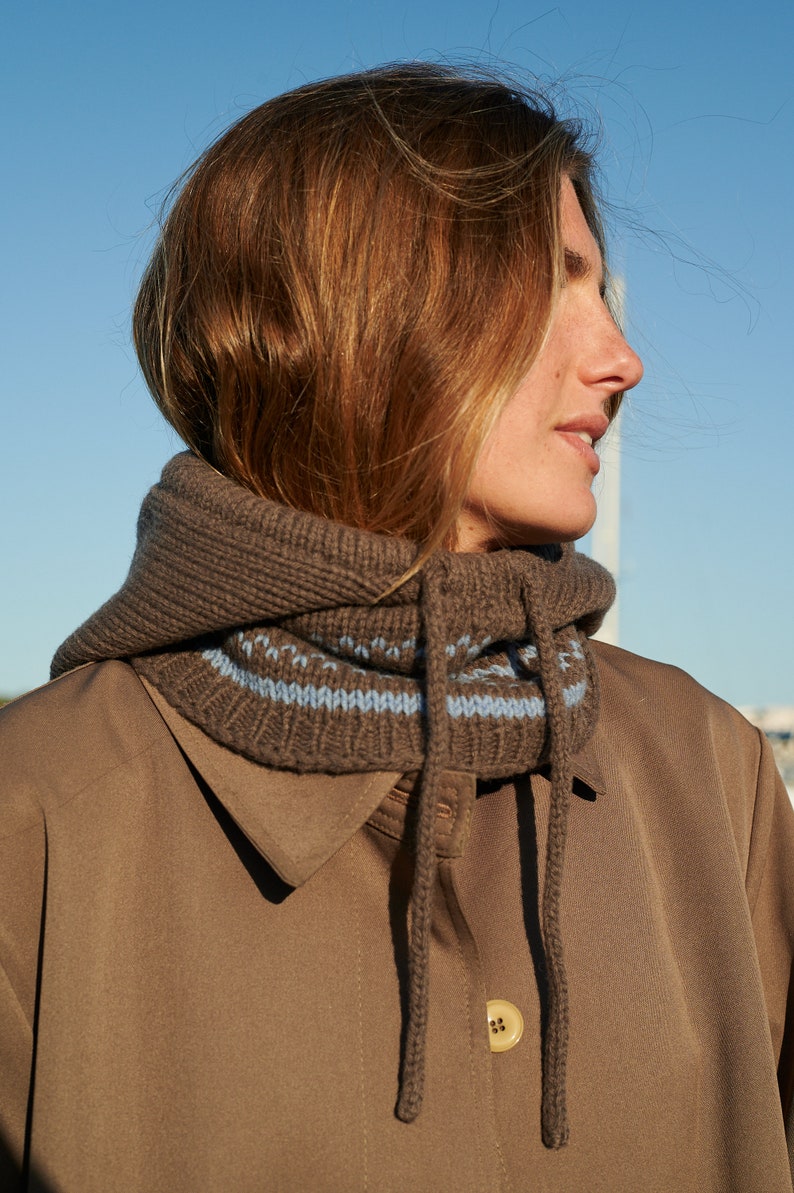 Balaclava Hooded Cowl, Boho Knitted Hood, Woolen Hood in Scandinavian ...