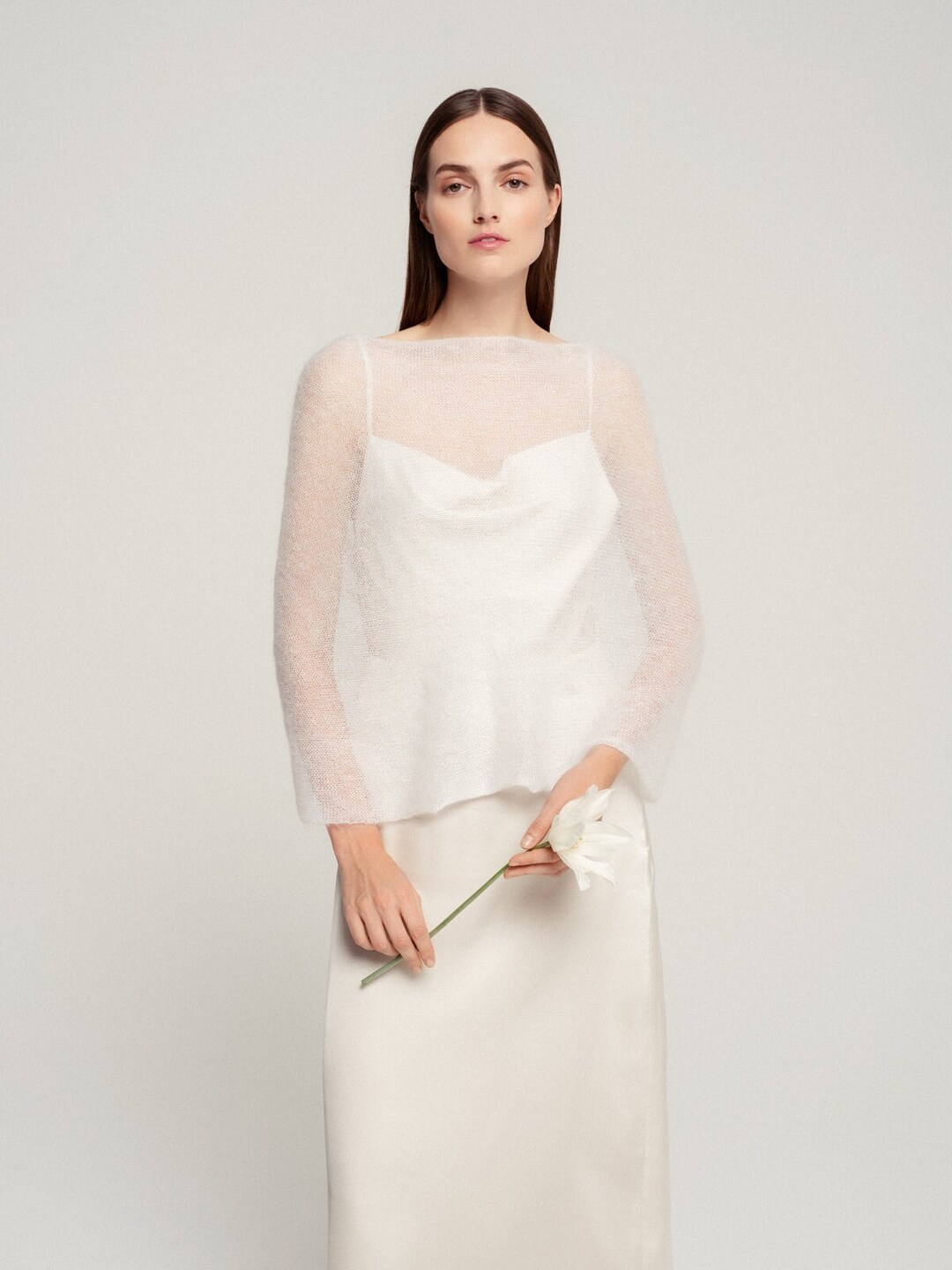 Mohair Wedding Wrap Shrug, Wedding Dress Topper, Bridal Sweater Cover ...