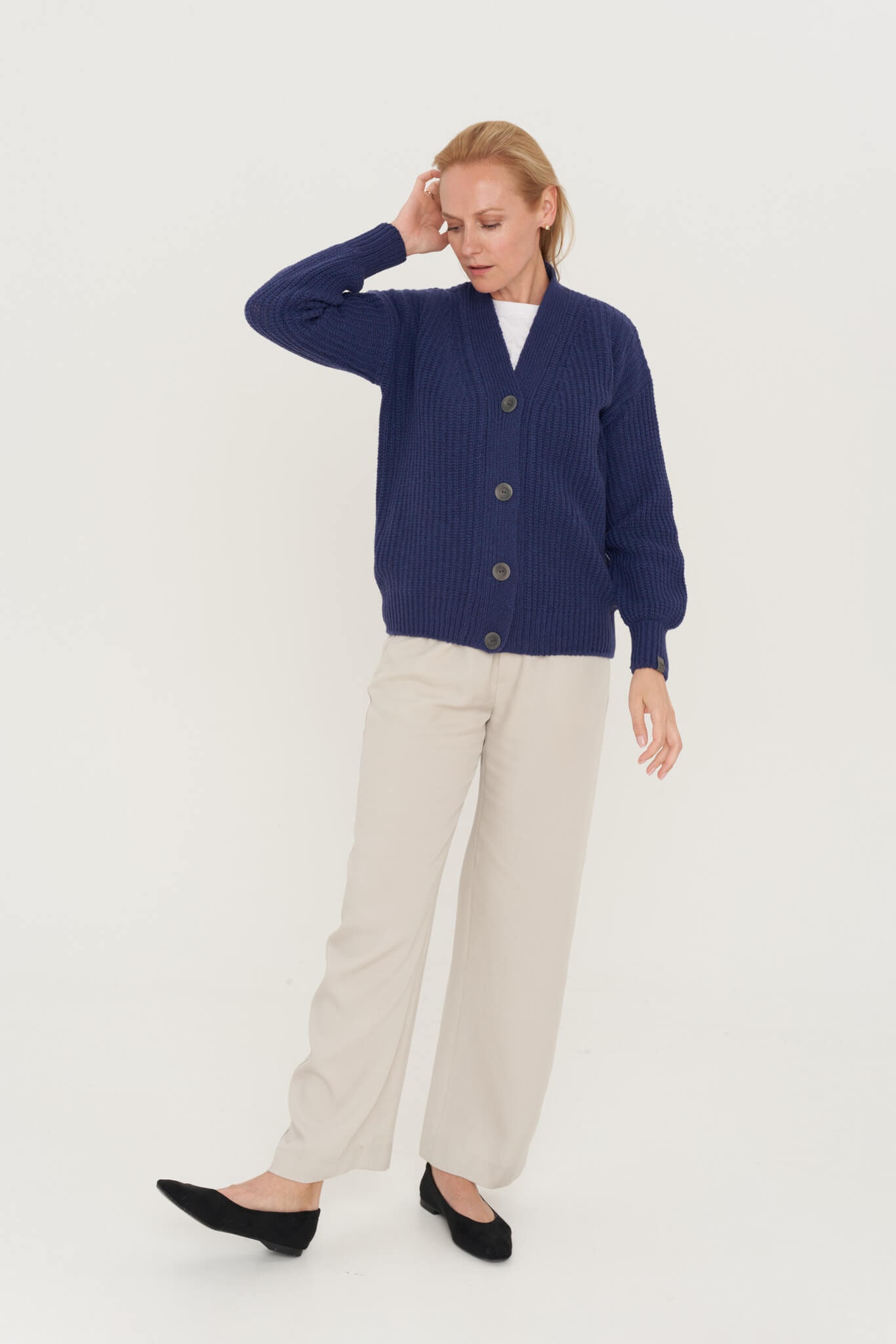 Hand knit vintage merino buttoned sweater Womens cashmere | Etsy