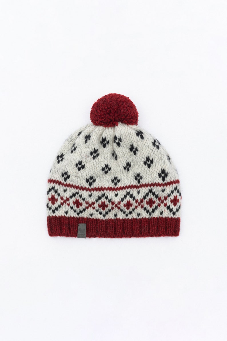 Ready to Ship Hand Knitted Vintage Wool Hat Unisex Festive - Etsy