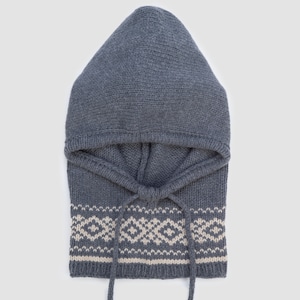 Balaclava Hooded Cowl, Boho Knitted Hood, Woolen Hood in Scandinavian ...