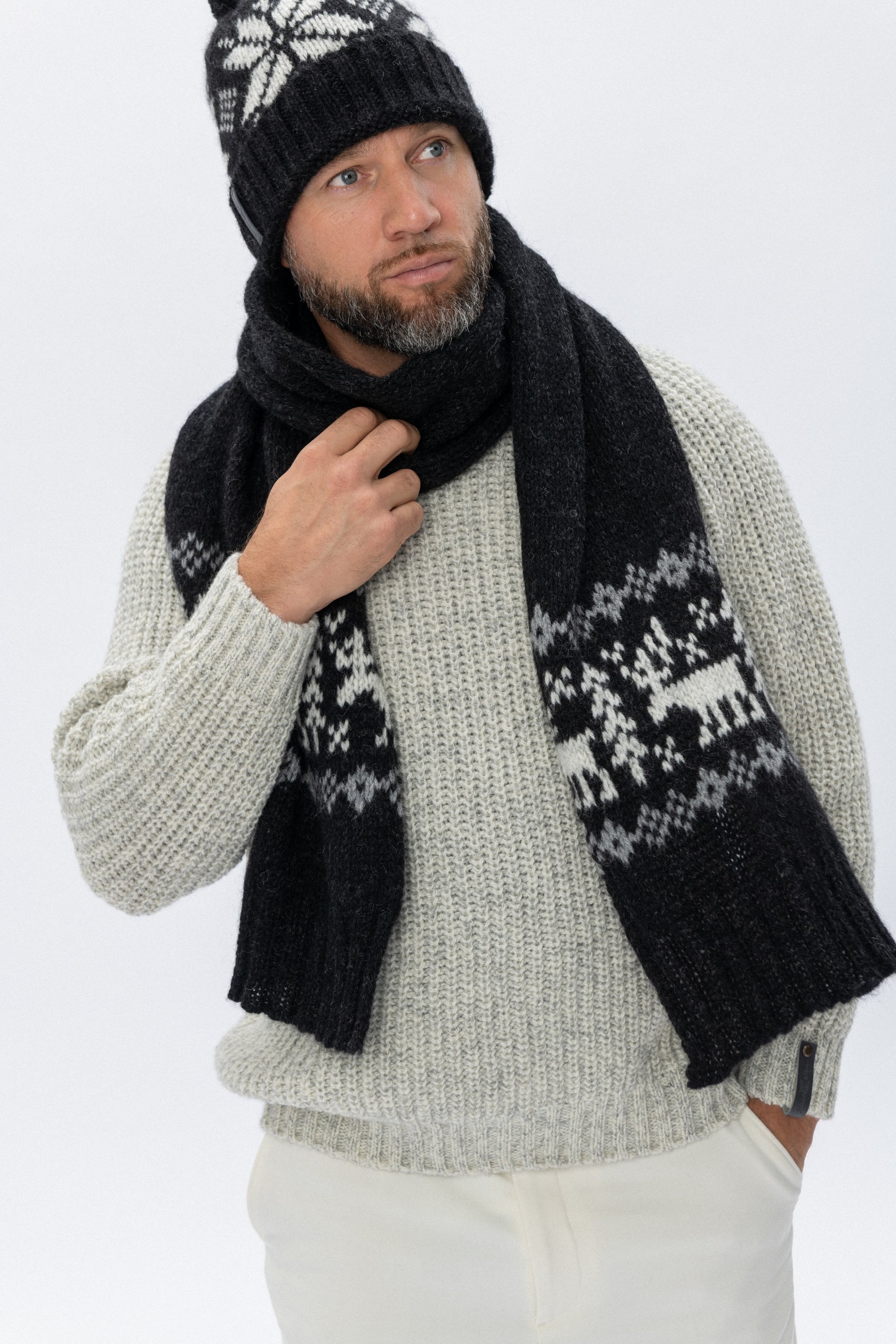 Traditional Scandinavian Style Hand Knitted Wool Cap With Bobble, Warm ...