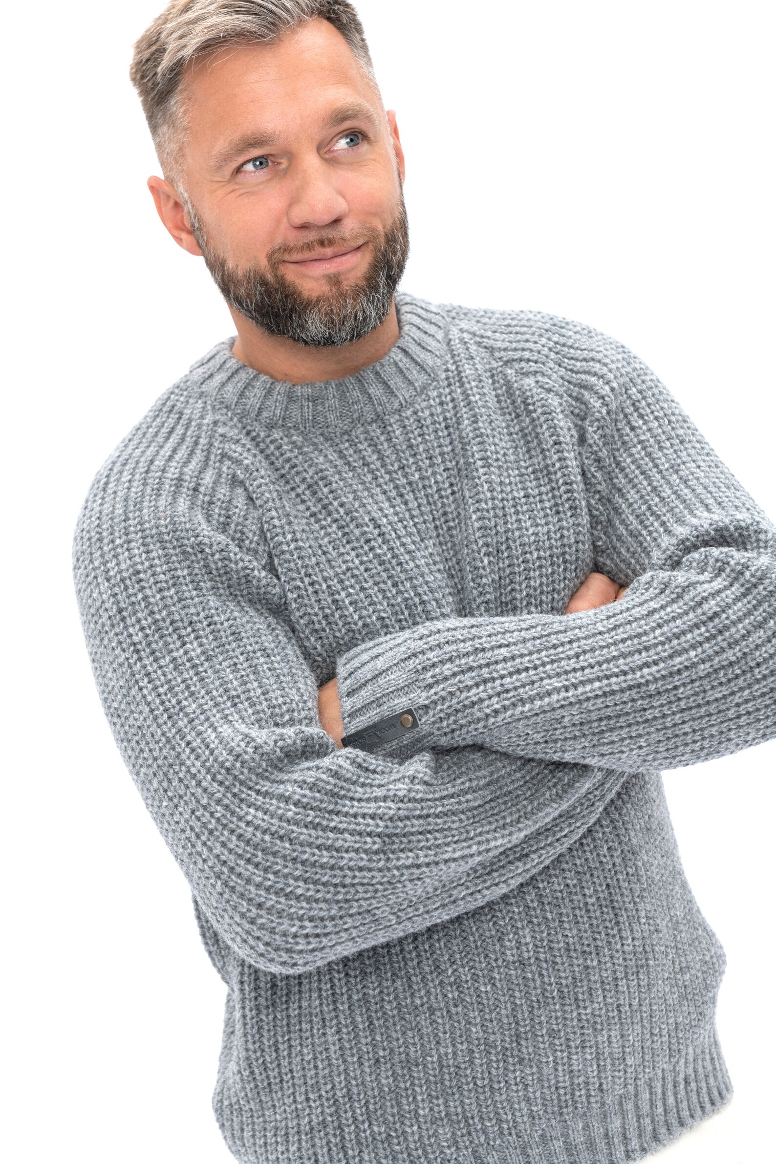 Mens Merino Wool Crew Neck Sweater Knitted Woolen Pullover | Etsy