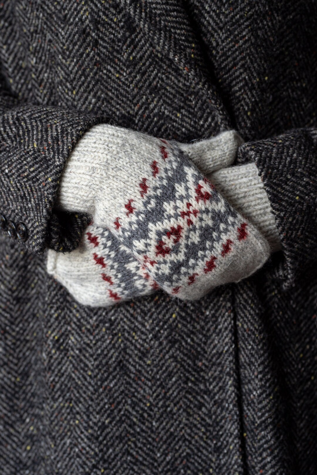 Natural Wool Mittens Hand Knitted Woolen Mittens Unisex Warm - Etsy