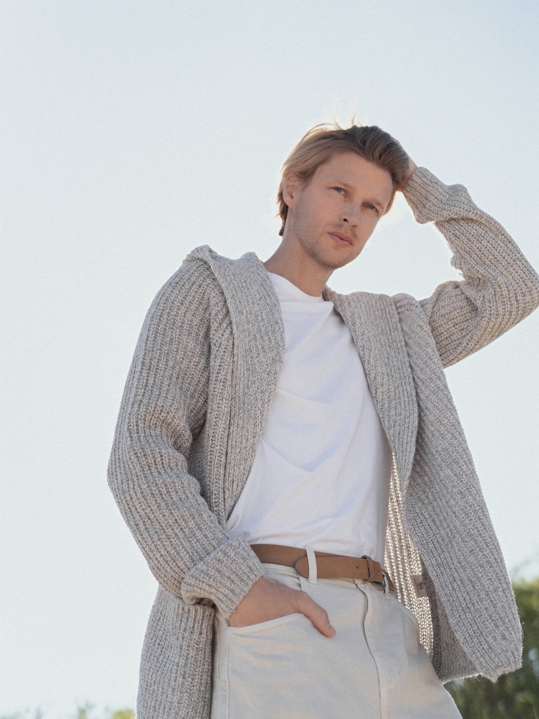 Premium Handcrafted Mens Open Front Cardigan - Luxuriously Soft Merino ...