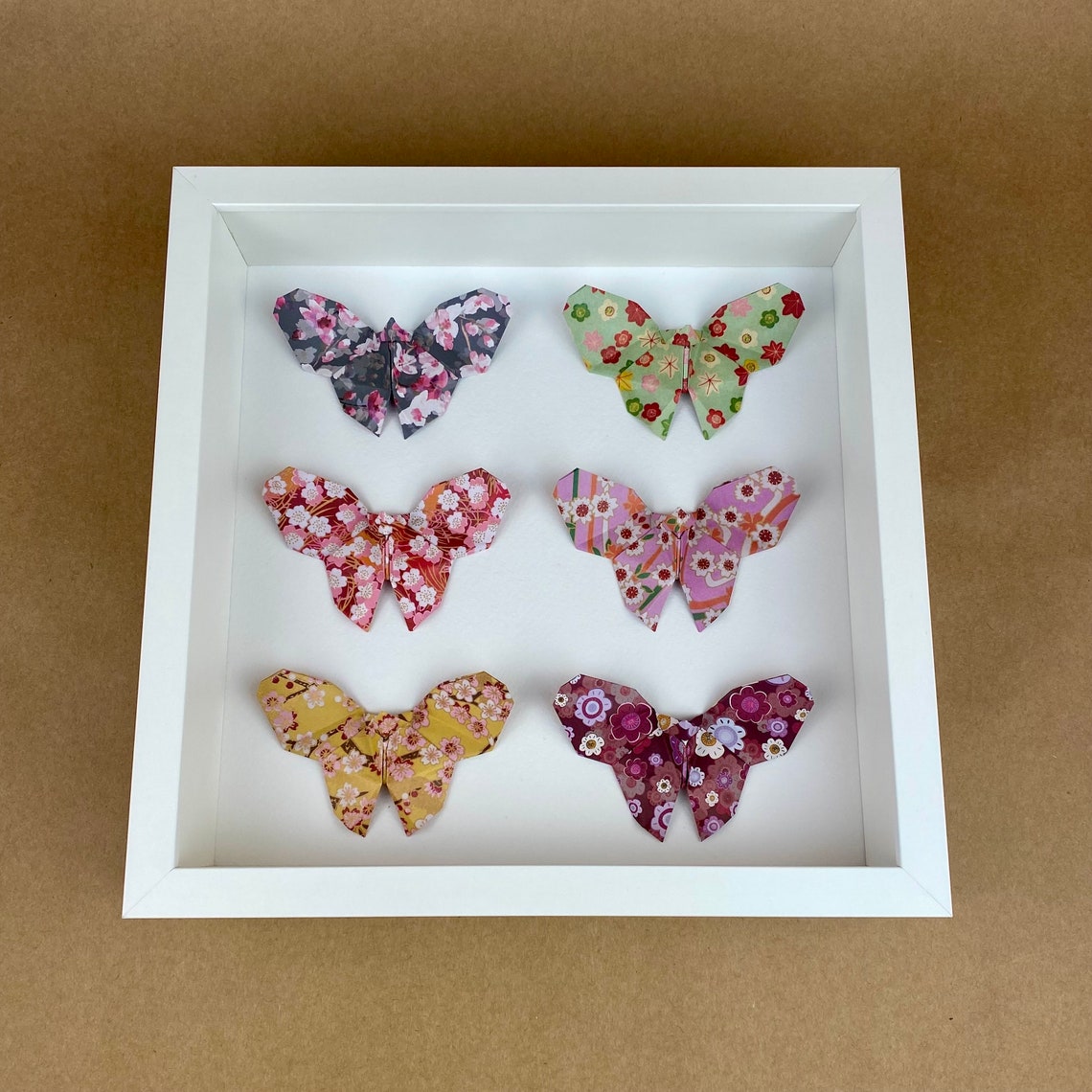 Origami Butterfly Shadow Box Wall Art Picture Multicolour Butterflies ...