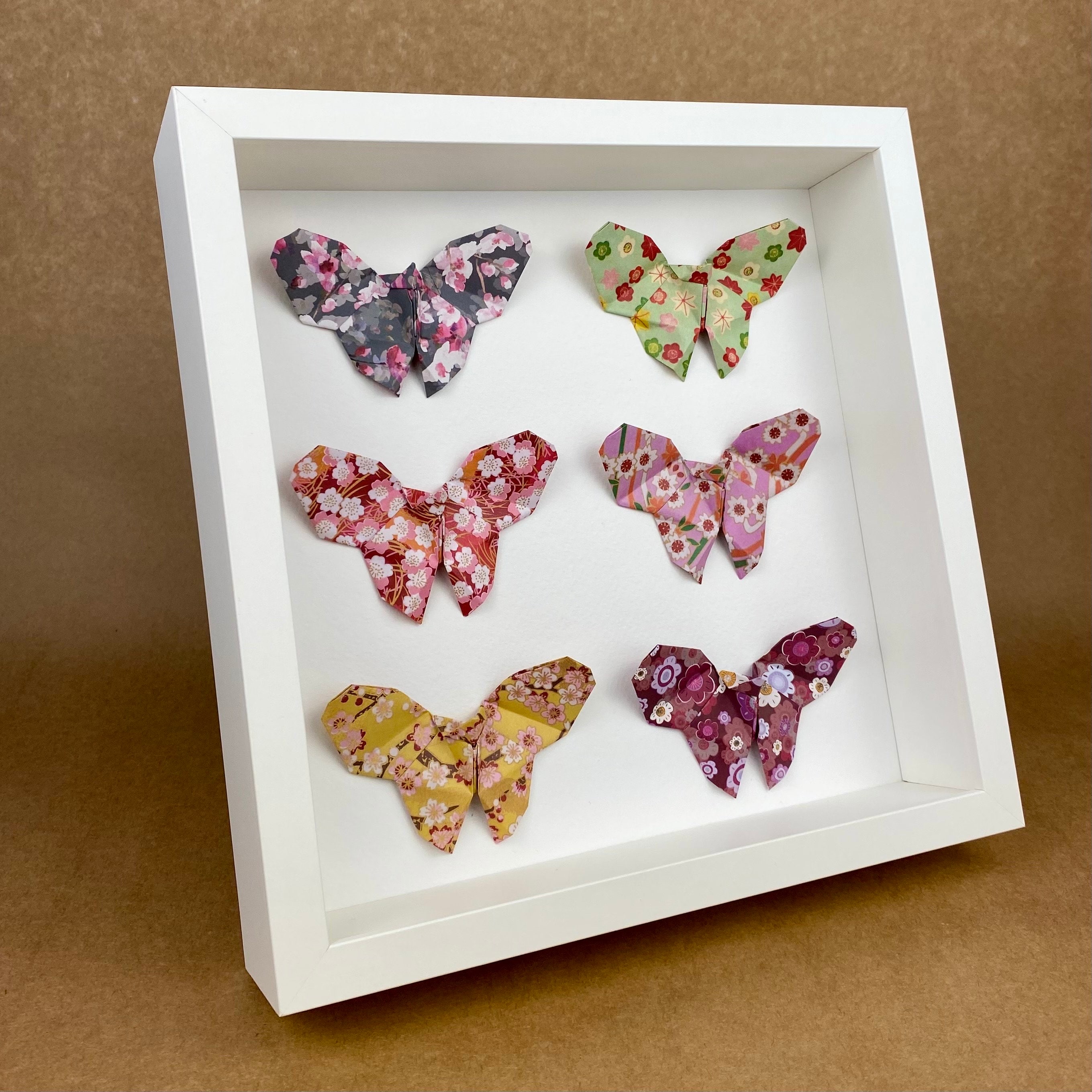 Origami Butterfly Shadow Box Wall Art Picture Multicolour Butterflies ...