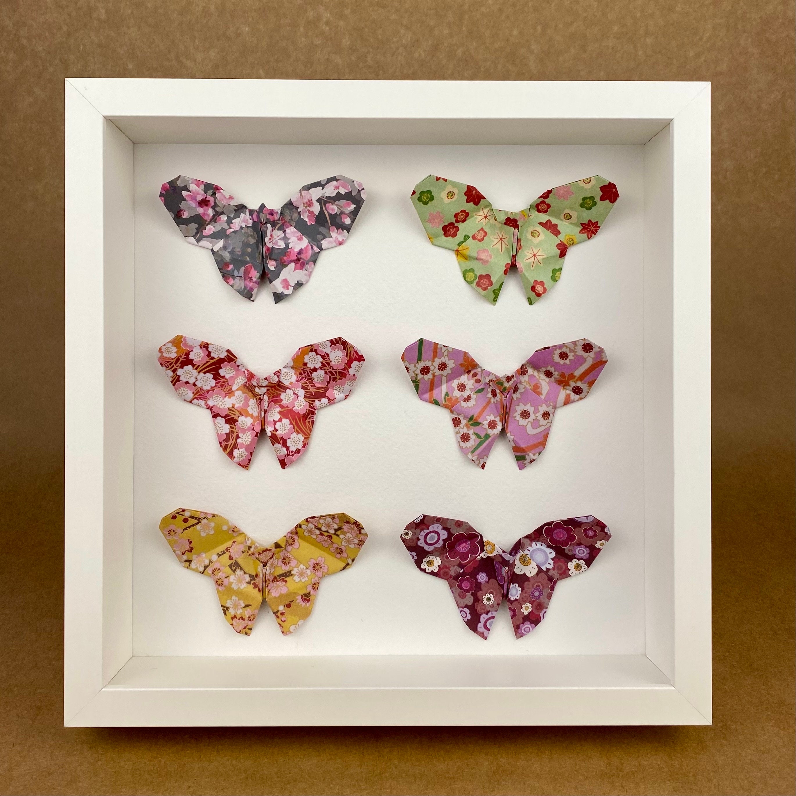 Origami Butterfly Shadow Box Wall Art Picture Multicolour Butterflies ...