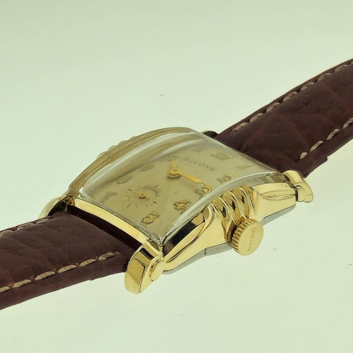 1952 Bulova Mens Watch President Type A Bow Tie Dial 10kt Gold Filled ...