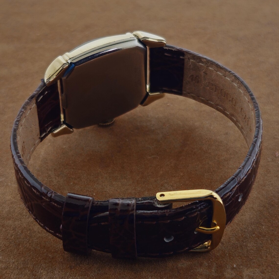 1950's ELGIN 15j 554 Manual WIND Tank Watch - Original Glass Crystal ...