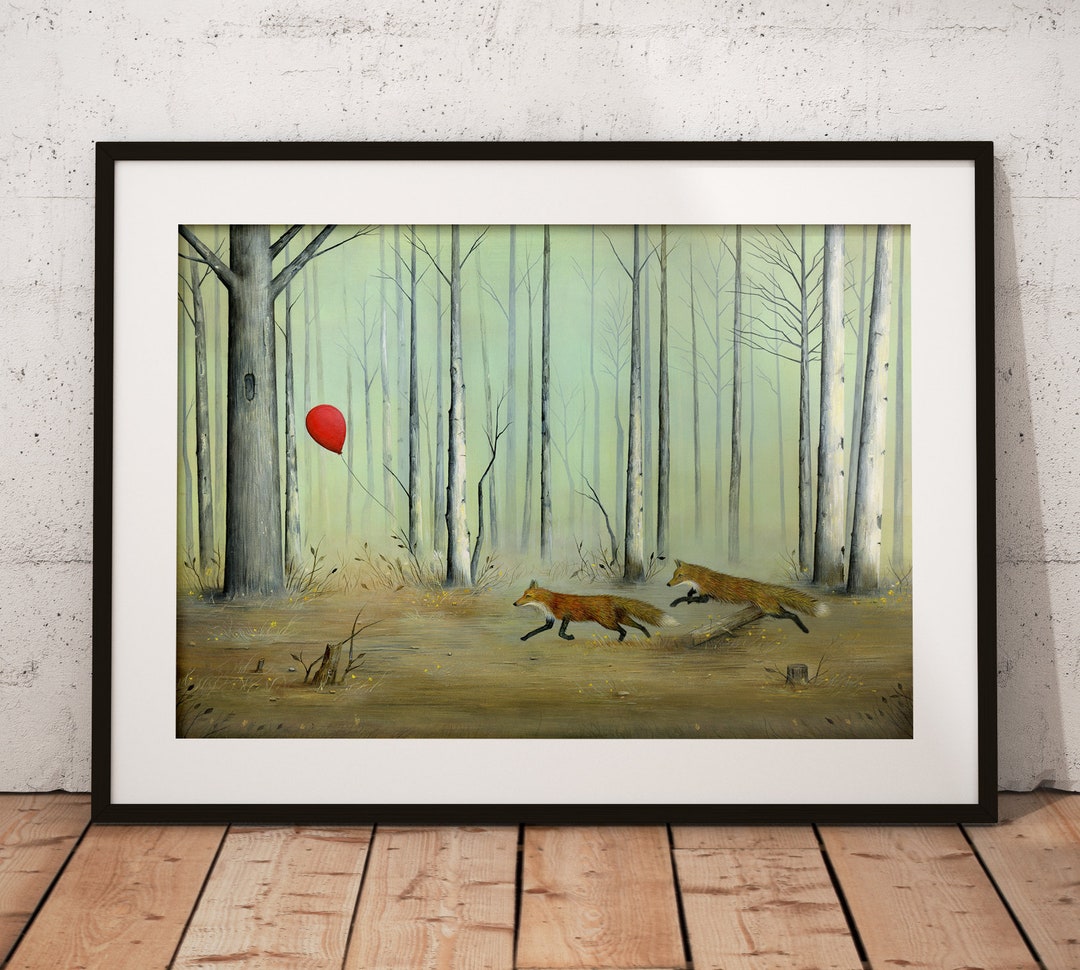 Fox Print, Red Fox Painting, Animal Print, Wildlife Art, Fox Art ...