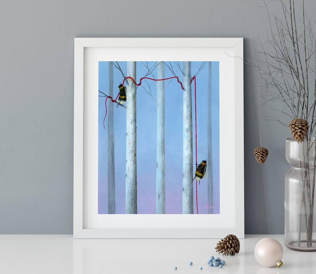 Bee Art, Bee Print, Bee Picture, Bumblebee Art, Wall Art, Quirky Art ...