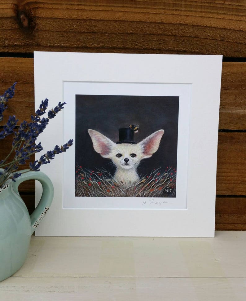 Fox Art Print, Fennec Fox Art, Christmas Gift, Wildlife Print, Bee Art ...