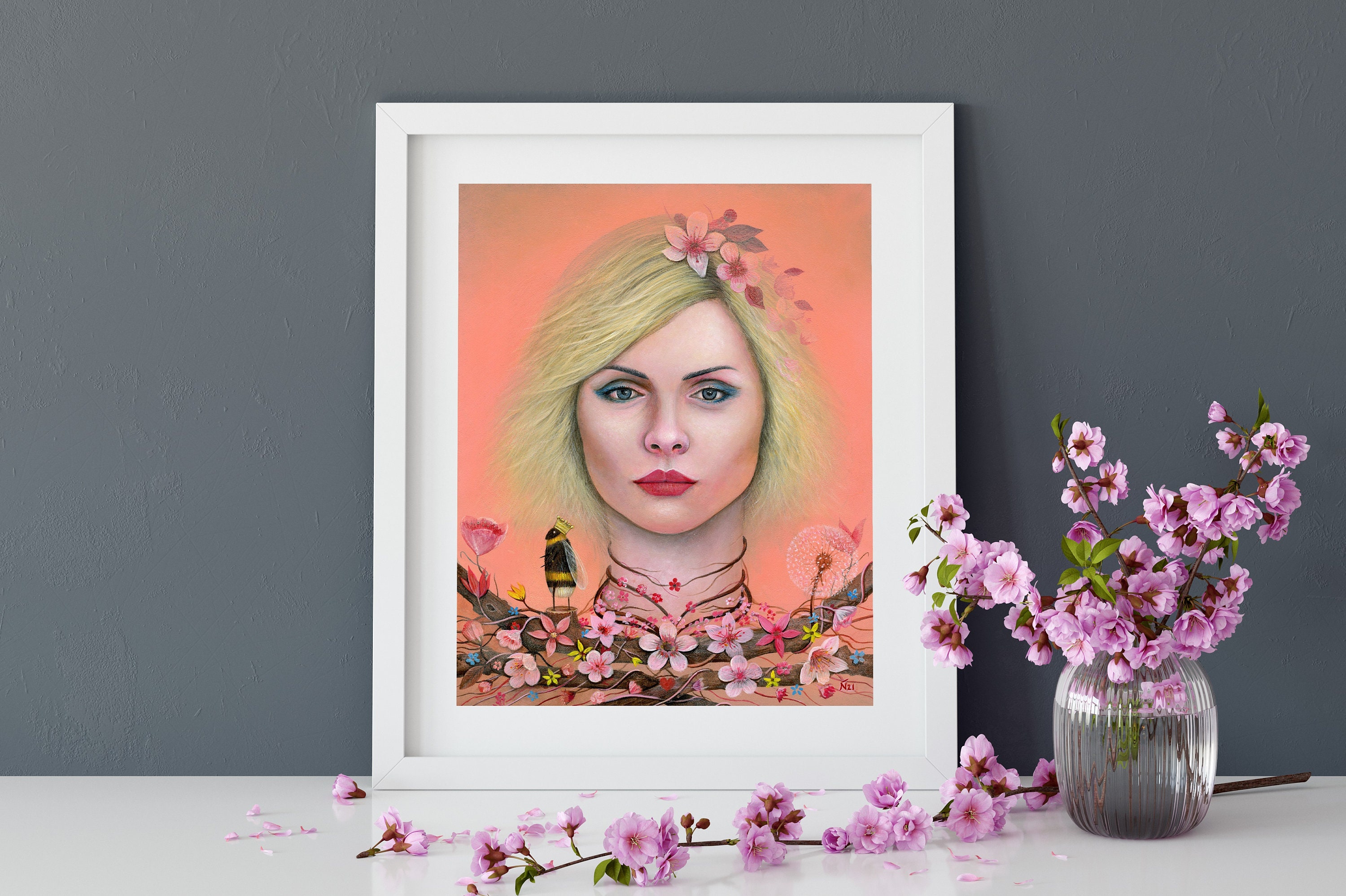 Bee Art Print, Debbie Harry Art, Illustration, Blondie Art Print ...