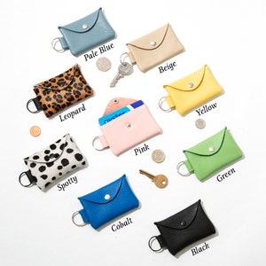 Leather Coin Bag Keychain // Coin Purse Key Chain // Keyring - Etsy