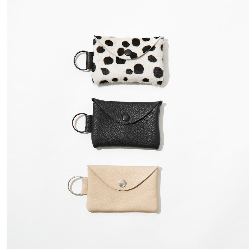 Leather Coin Bag Keychain // Coin Purse Key Chain // Keyring - Etsy