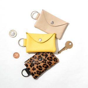Leather Coin Bag Keychain // Coin Purse Key Chain // Keyring - Etsy