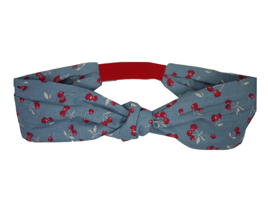 Headband Y2K Style Cherry Print Cotton Vintage Style Made in Paris ...
