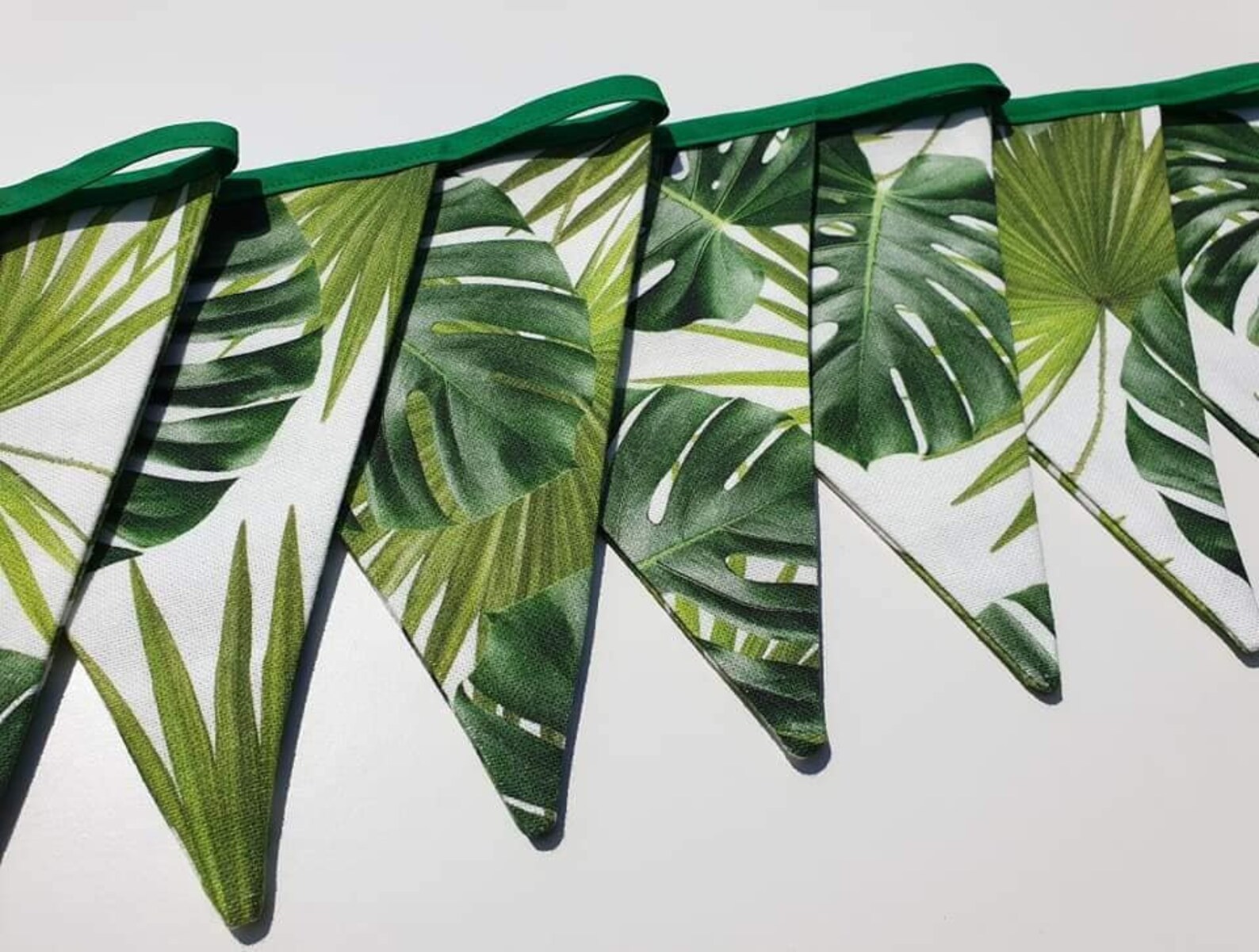 Palm Leaf Bunting Palm Tree Tropical Summer Cotton Flags Fabric Jungle ...