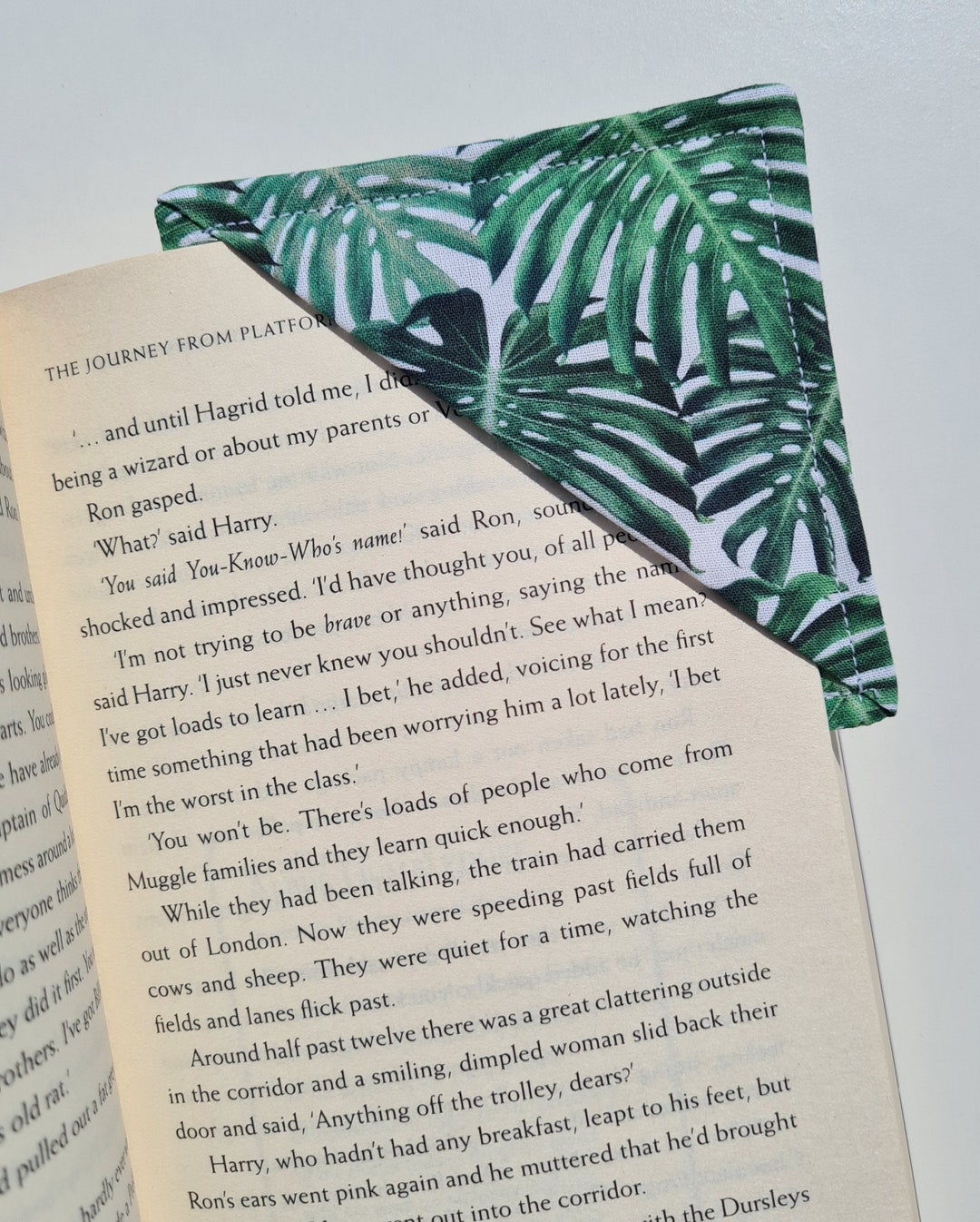 Palm Leaf Corner Bookmark Tropical Fabric Cotton Book Lovers Gift Palm ...