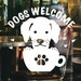 Dogs Welcome Window Stickers Pet Friendly Sign Waterproof Self Adhesive ...