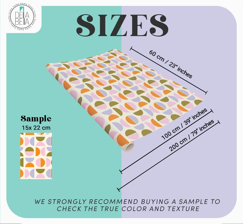 Retro Vintage Vinyl Wrap for Furniture Sticky Back Plastic, Mid Century ...