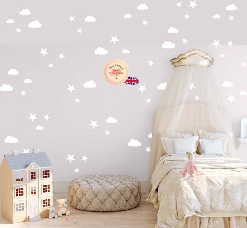 Cloud Decorative Stickers 130x Clouds Stars Stickers Baby | Etsy