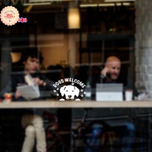 Dogs Welcome Sticker Window Waterproof Pet Friendly Self Adhesive Vinyl ...