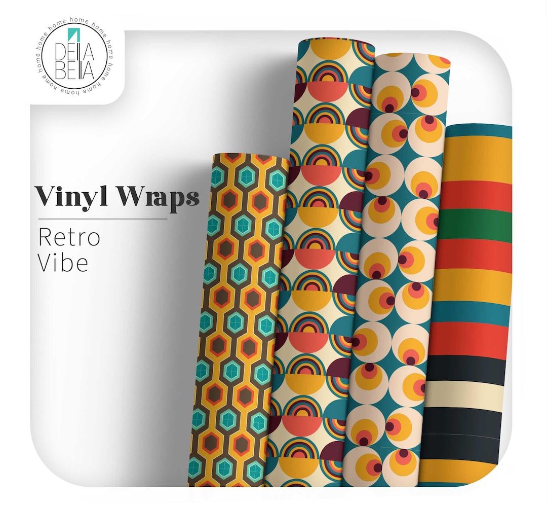 Retro Peel Stick Vinyl Wraps Vintage Maximalist Groove Retro Decor ...