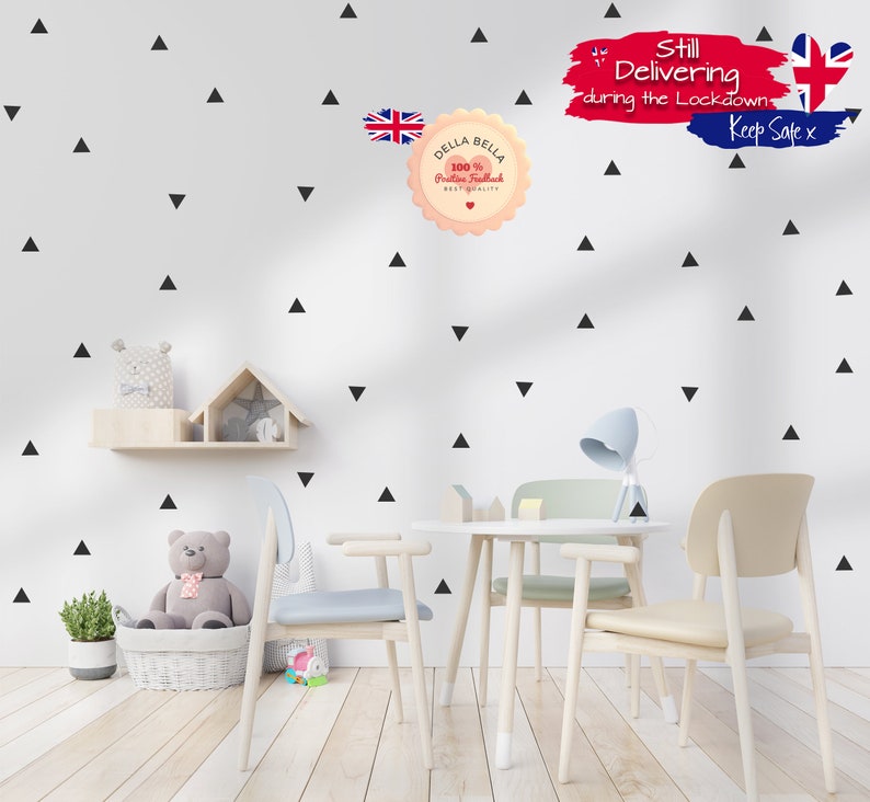 Triangles Wall Sticker 192x Mini Triangles Decals for Kids - Etsy