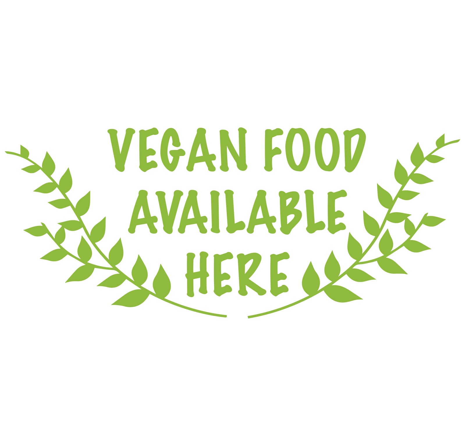 Vegan Food Available Here Sign Deli Restaurants Vinyl Decal | Etsy