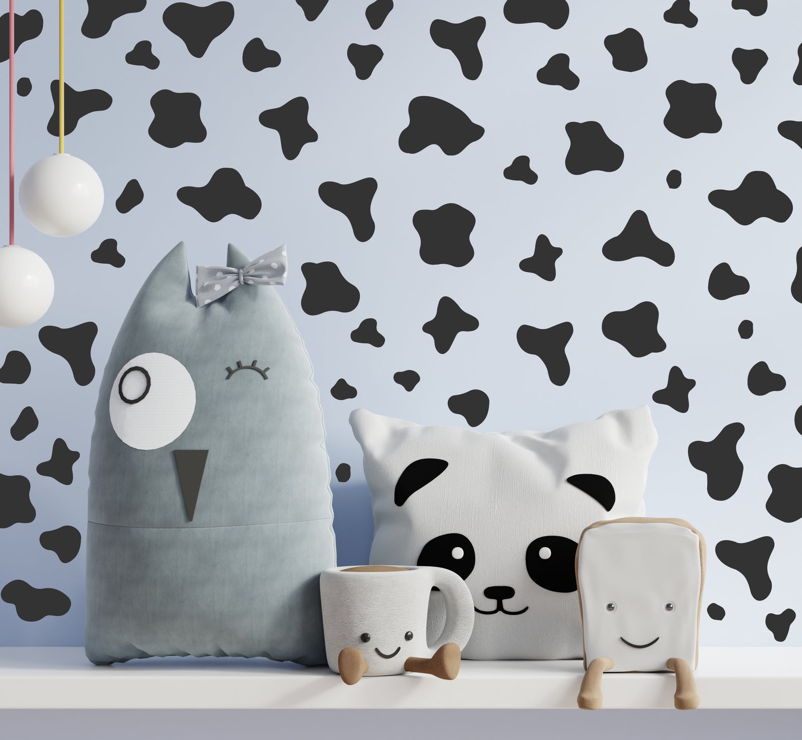 Cow Print Wall Stickers 142x Black Cow Spot Decals Animal - Etsy