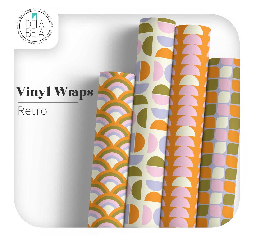 Retro Mid Century Vintage Maximalist Peel Stick Vinyl Wraps Groove ...