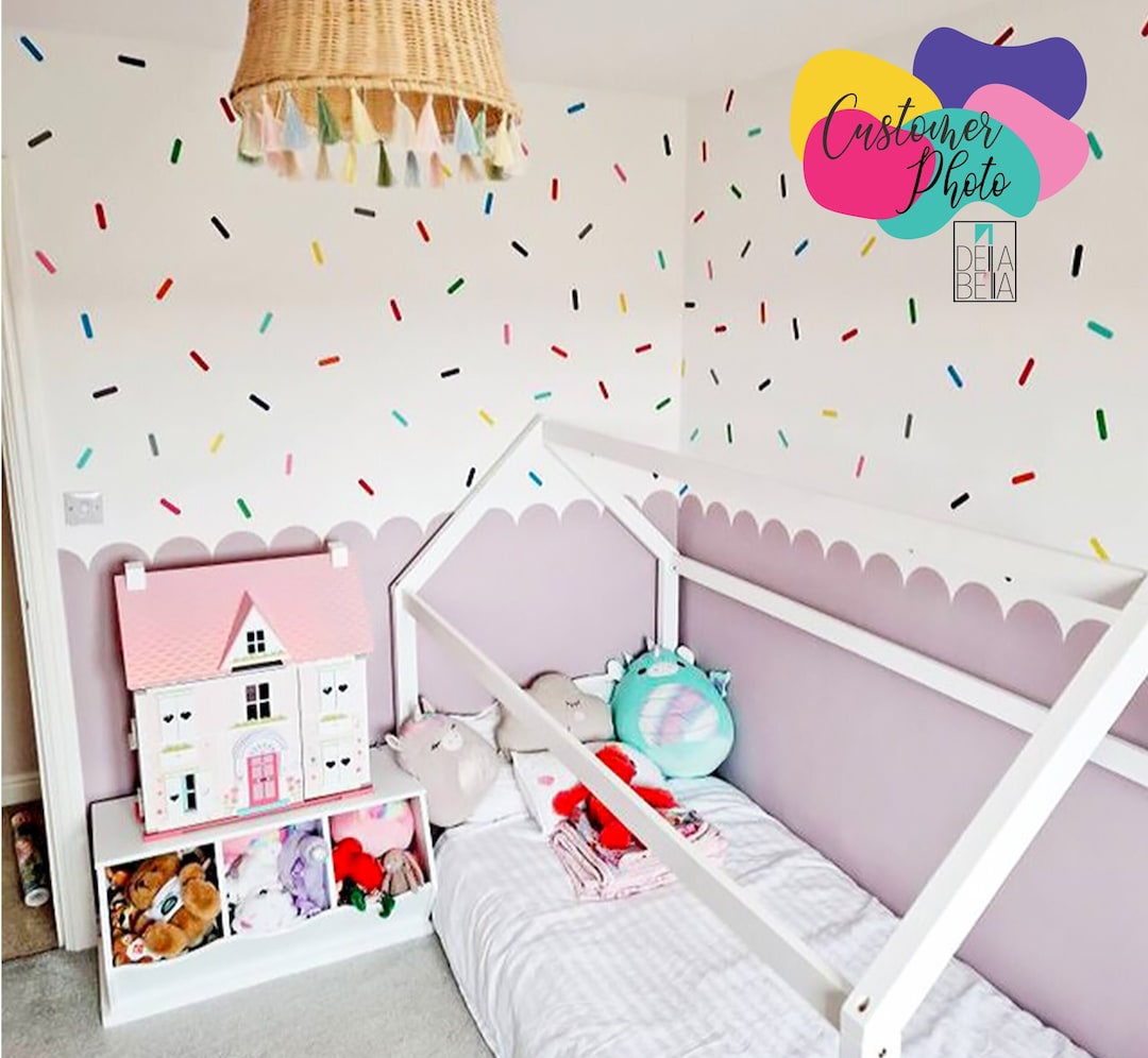 Rainbow Confetti Wall Stickers for Girls Nursery Playroom 220x Decal ...