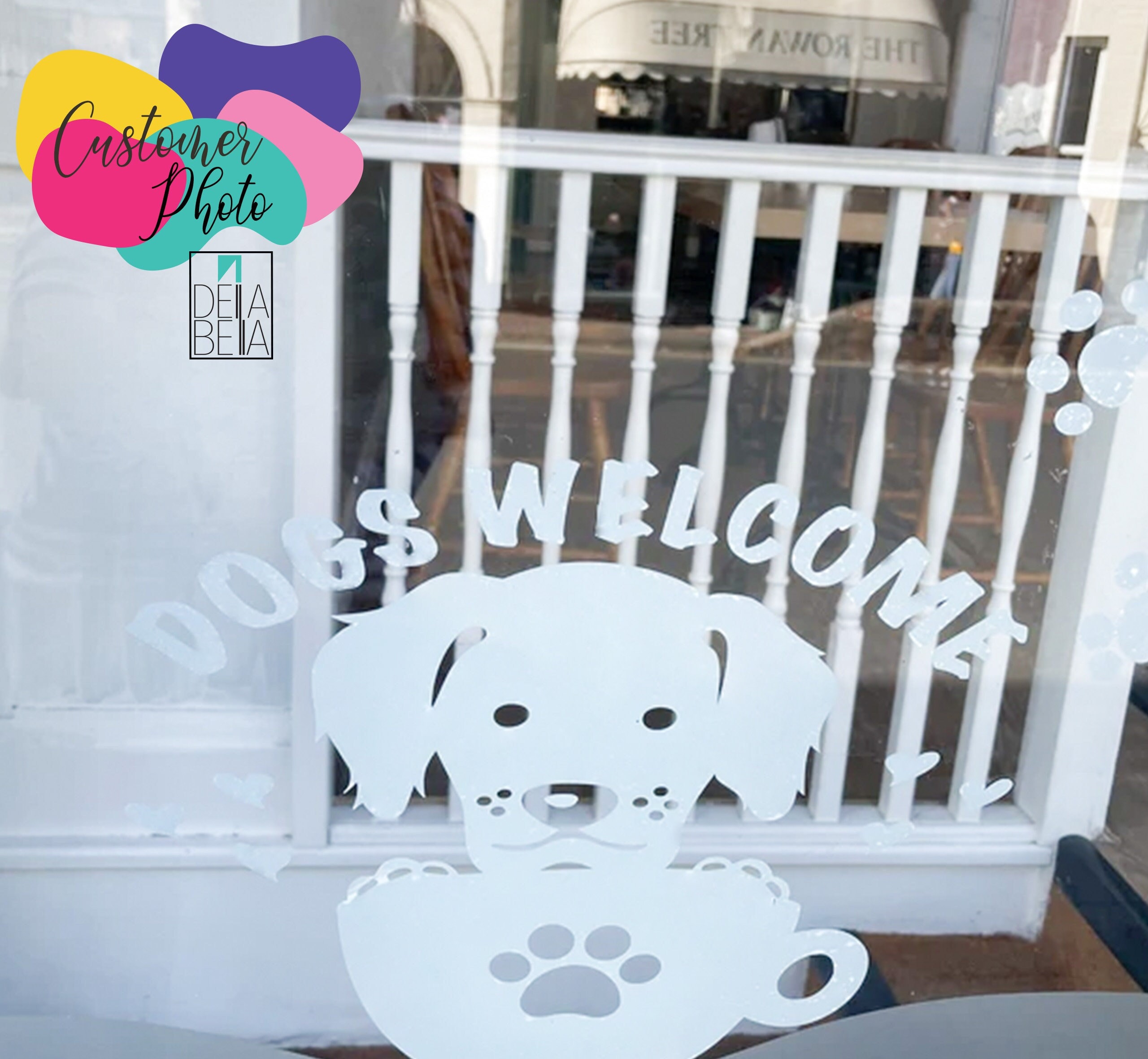 Dogs Welcome Window Stickers Pet Friendly Sign Waterproof Self Adhesive ...