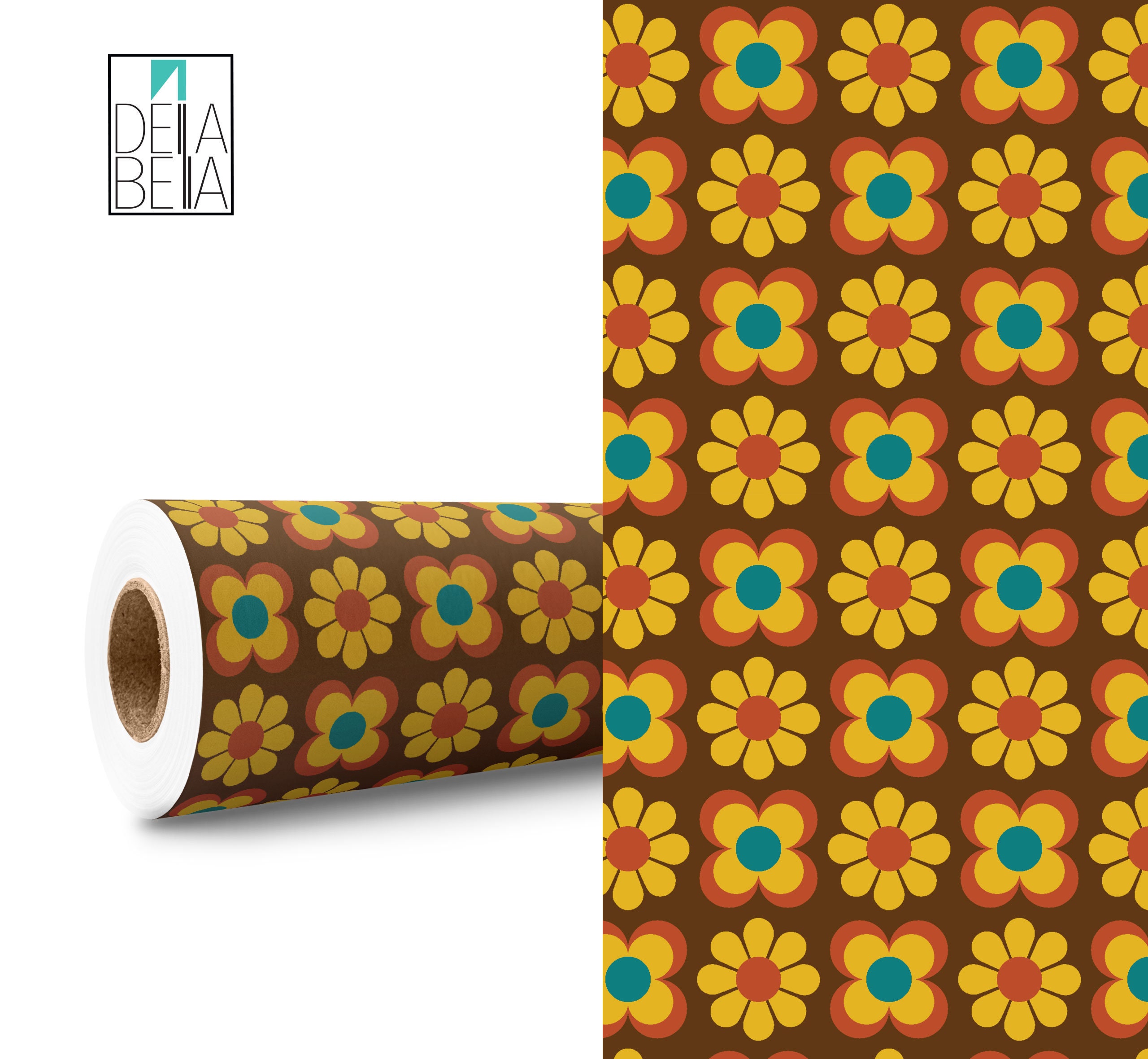 Vintage Flowers Vinyl Wrap for Furnitureself Adhesive Film Decal, Home ...