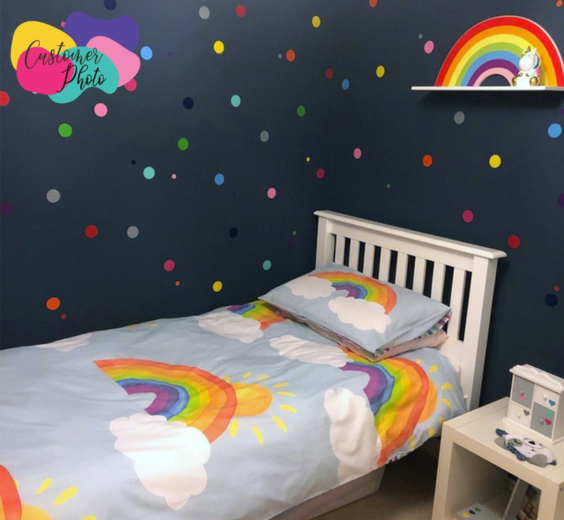 Polka Dot Wall Stickers 110x Rainbow Spots Dots Decals 5cm 2 - Etsy