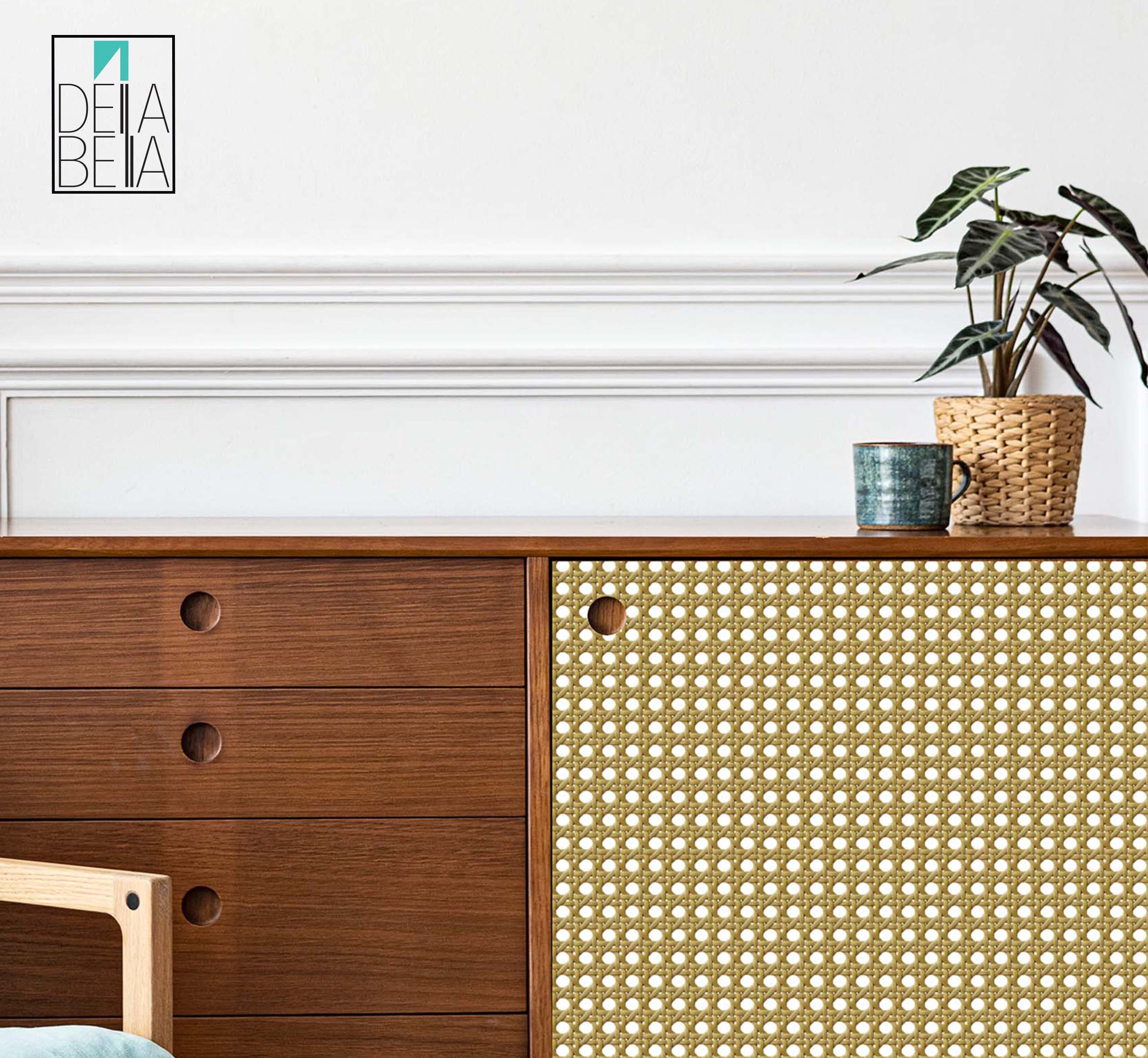 Rattan Vinyl Wrap for Furniture Self Adhesive Film Decal, Home Decor ...