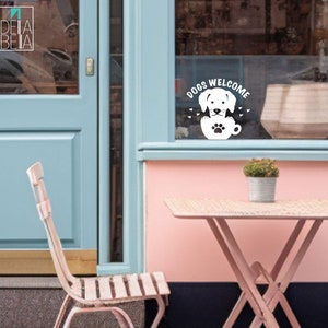 Dogs Welcome Window Stickers Pet Friendly Sign Waterproof Self Adhesive ...