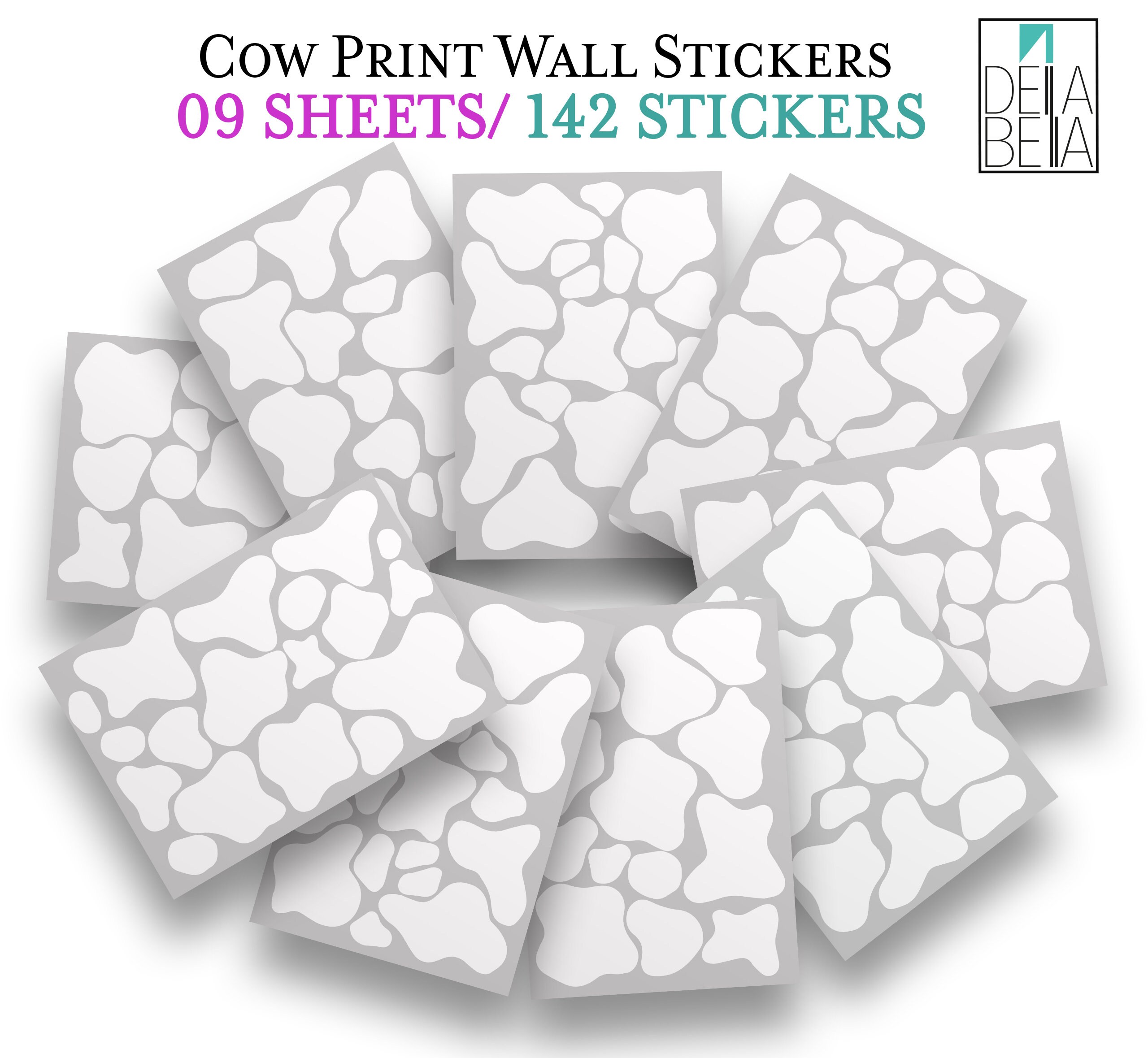 Cow Print Spots Wall Stickers Animal Decor Dot Shape Vinyl | Etsy